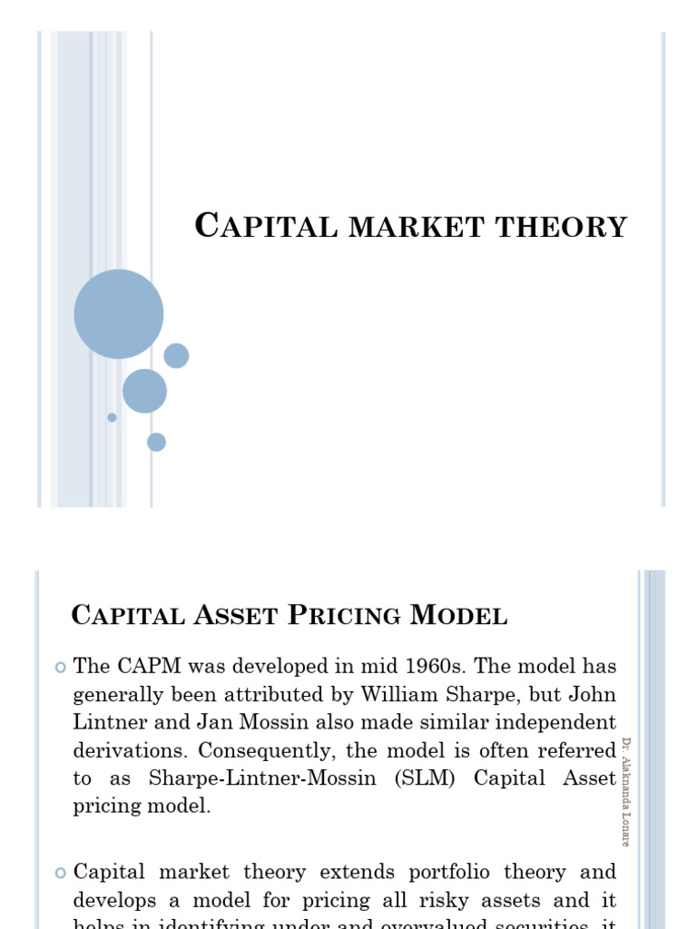 Unit 5 Capital Market Theory | PDF | Capital Asset Pricing Model | Mathematical Finance