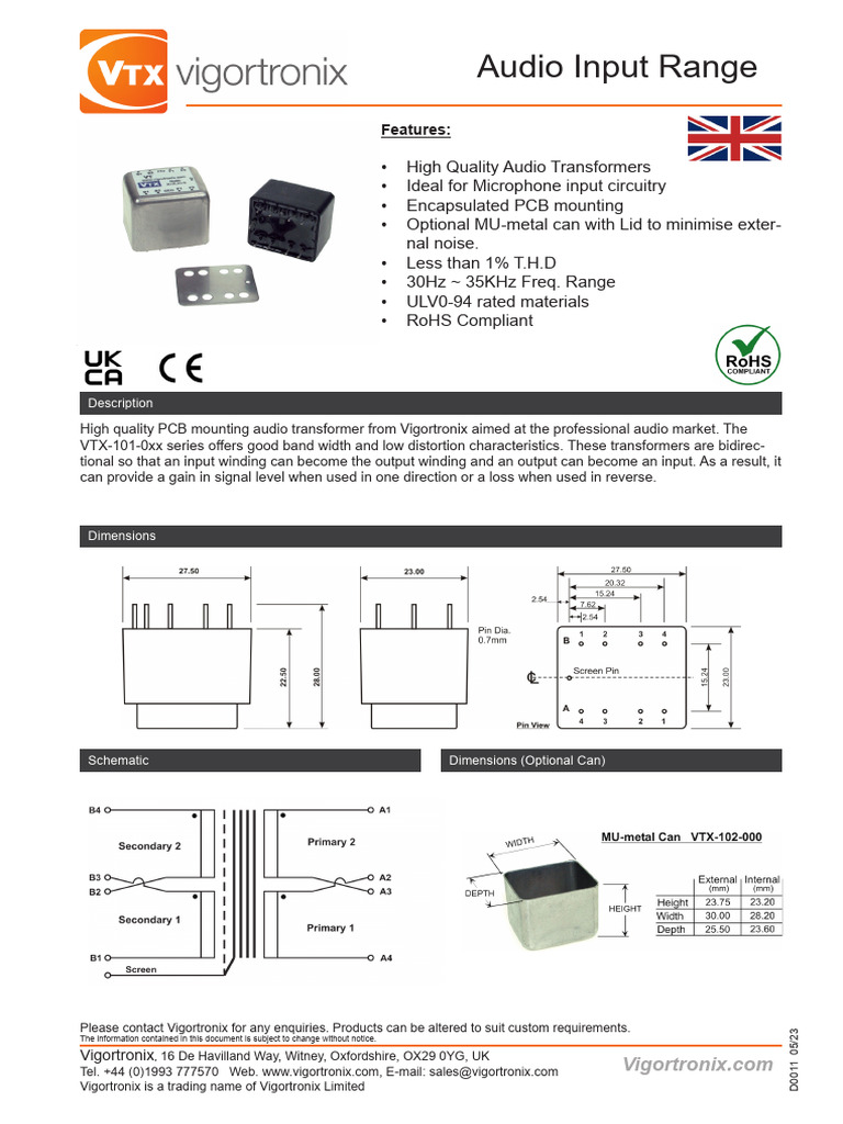 Vtx 101 Xx Audio Input D0011 Pdf Transformer Audio Engineering