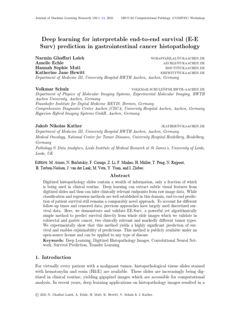 Deep Learning For Interpretable End-To-End Survival Prediction in ...