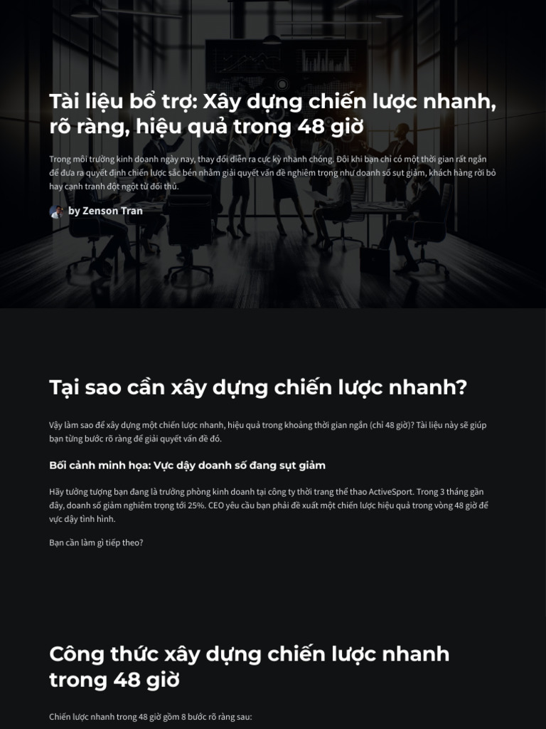 Tai Lieu Bo Tro Xay Dung Chien Luoc Nhanh Ro Rang Hieu Qua Trong 48 Gio | PDF