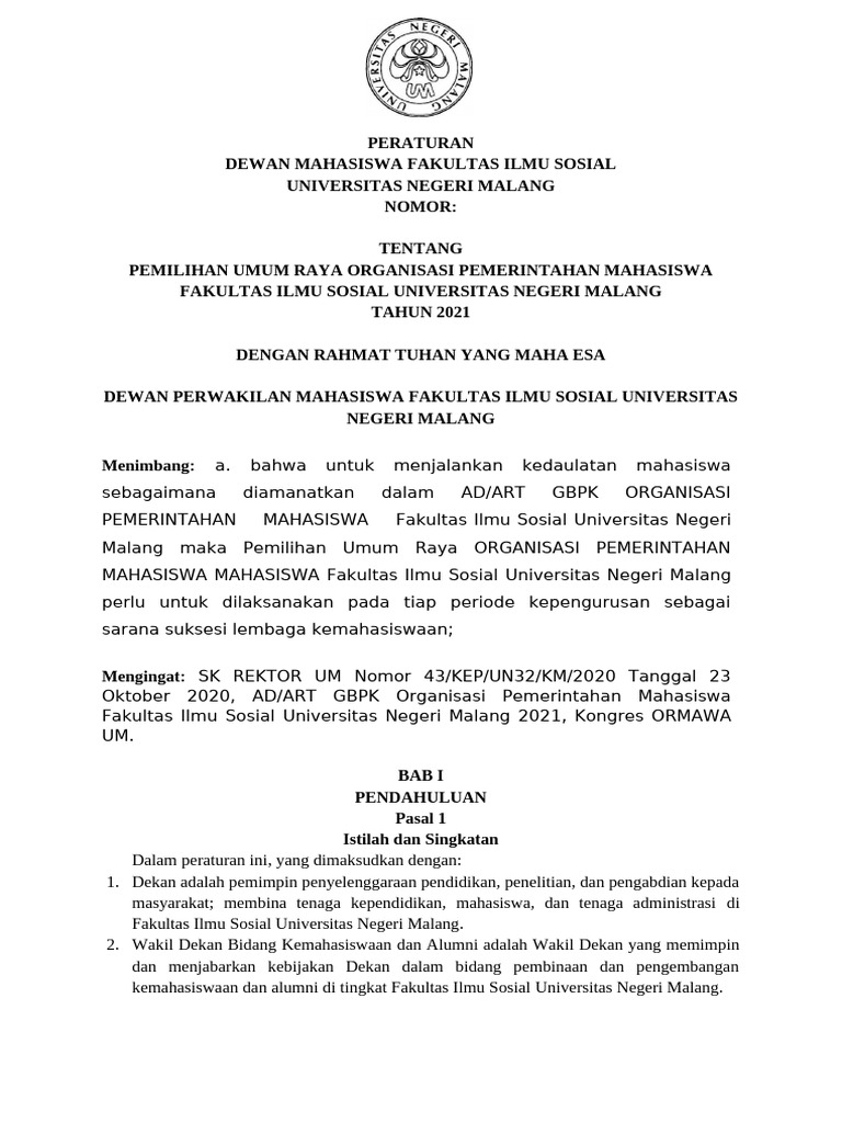 Draft Uji Publik Sidang Peraturan Kpf Panwas 2021 | PDF