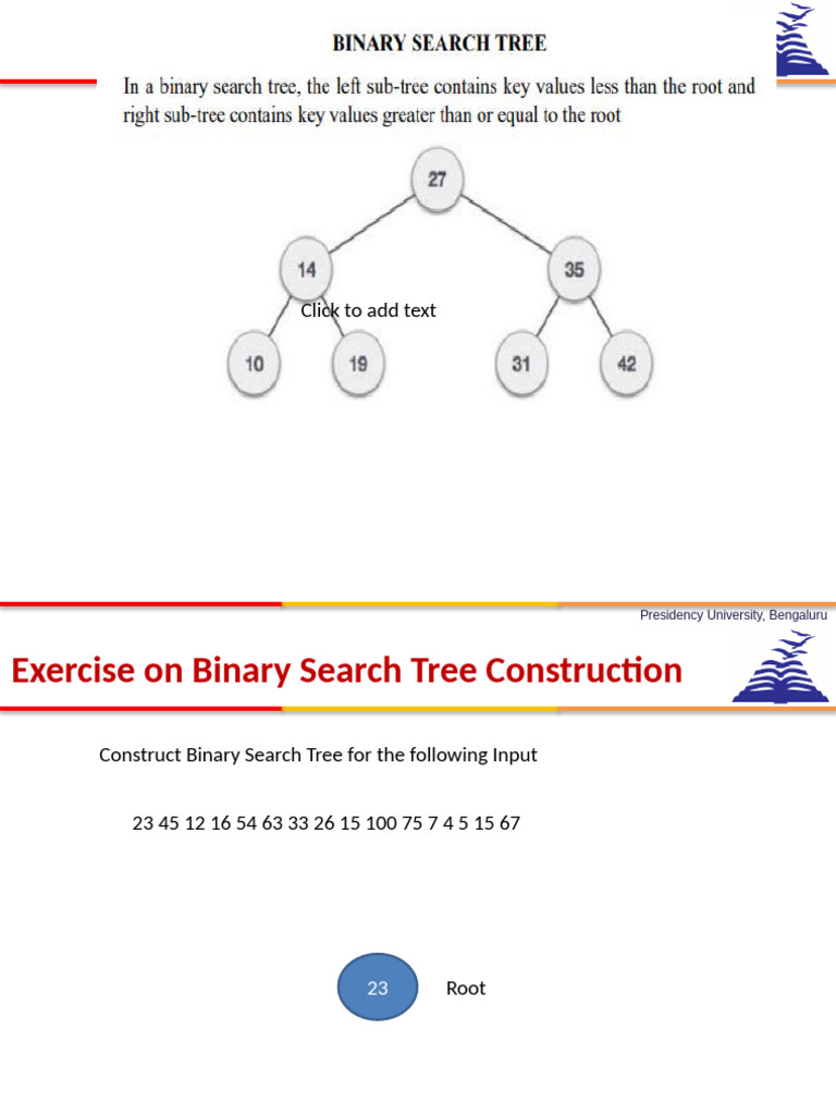 Exercise Problems On BST Construction and Traversal | PDF