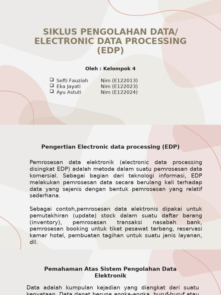 SIKLUS PENGELOAAN DATA (EDP) | PDF