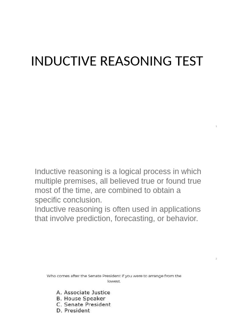 Dost Inductive Reasoning Answer Key | PDF