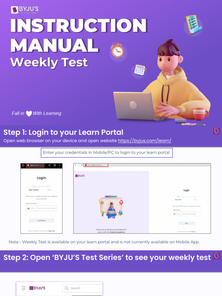User Manual BYJUS Weekly Test | PDF | Computing | Software
