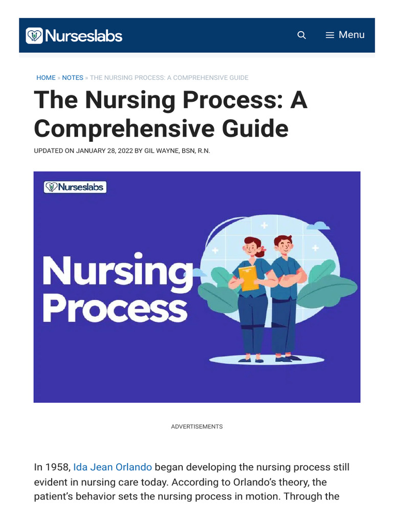 Comprehensive Nursing Process Guide | PDF | Nursing | Medical Diagnosis