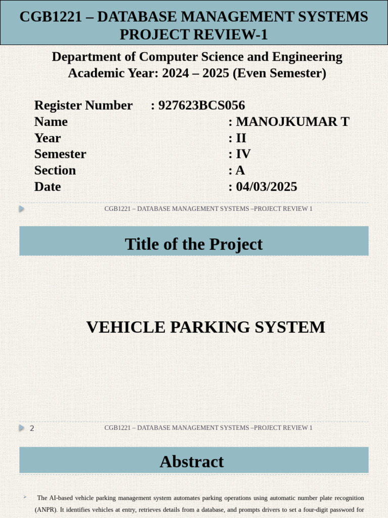 Cgb1221 - Dbms - Project MK 1 | PDF | Databases | Information Science