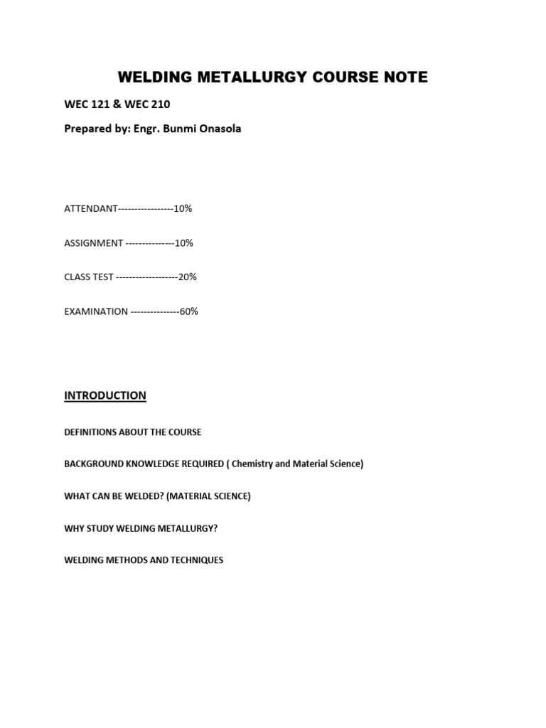 Welding Metallurgy I Intro | PDF | Construction | Welding