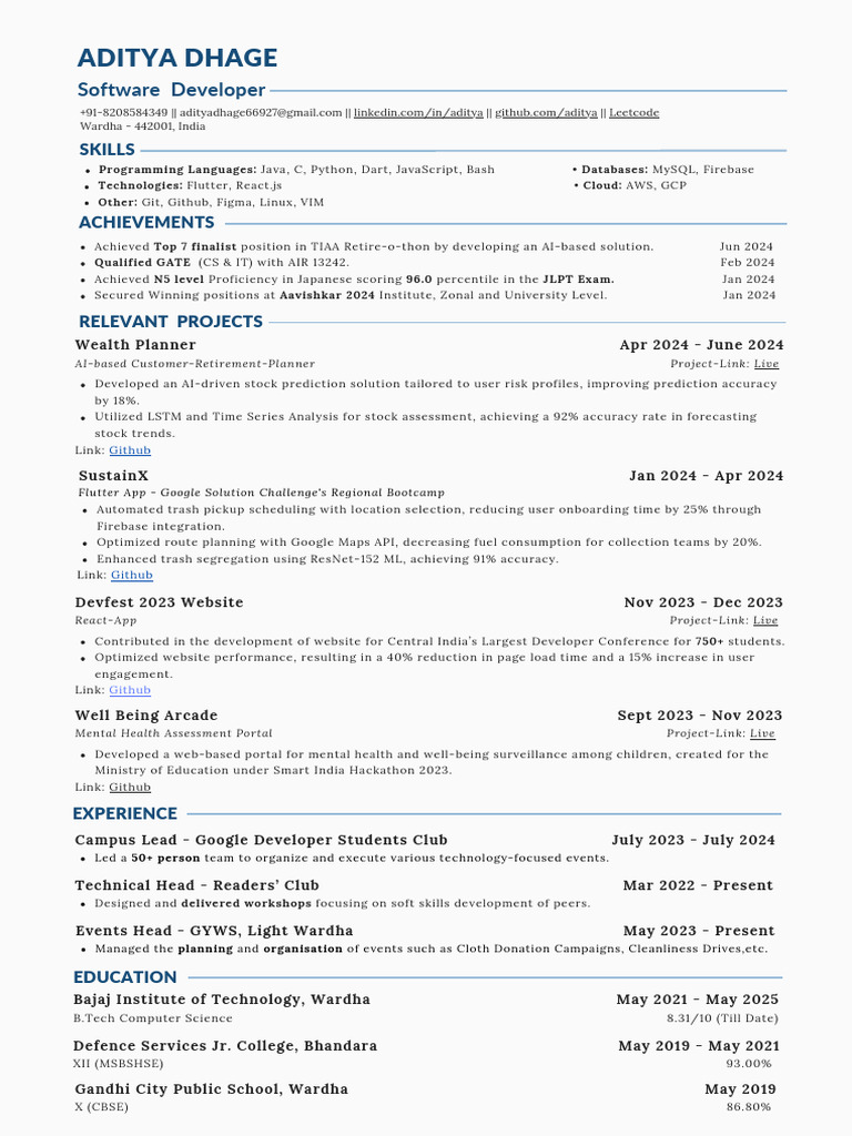 Resume Aditya Dhage - pdf-1 | PDF | Software Engineering | Computing