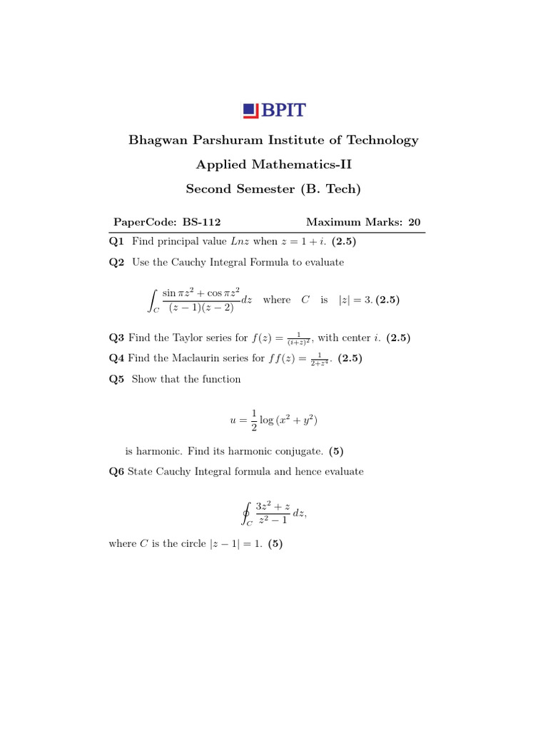 Assignment Complex Analysis | PDF