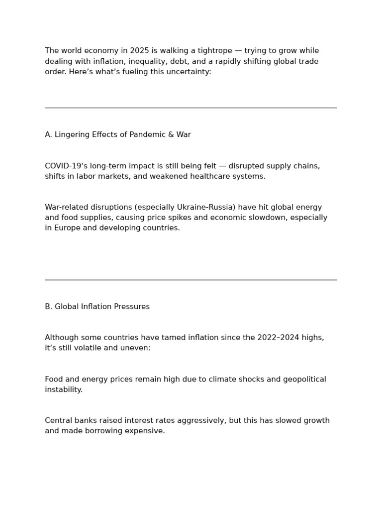 Economic Uncertainty Inflation | PDF | Cost Of Living | Inflation