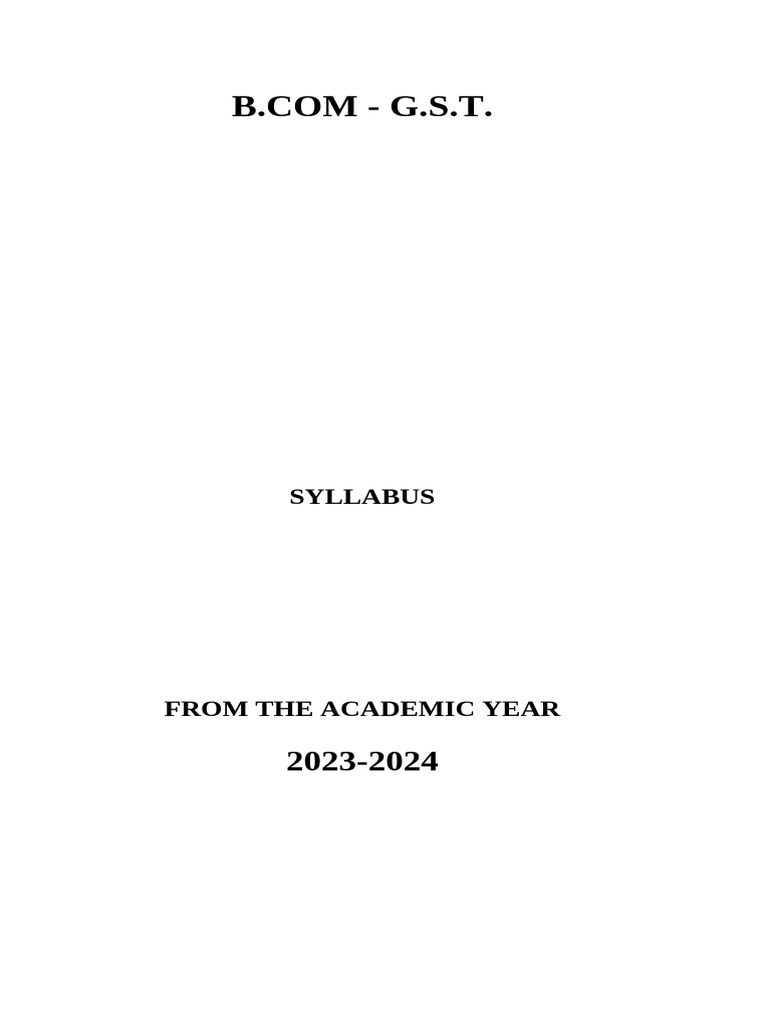 Bcom GST | PDF | Cognition