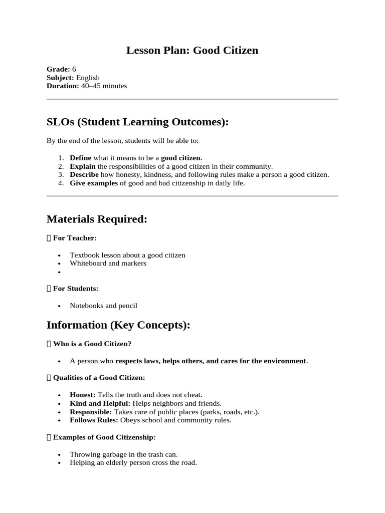 Lesson Plan English | PDF