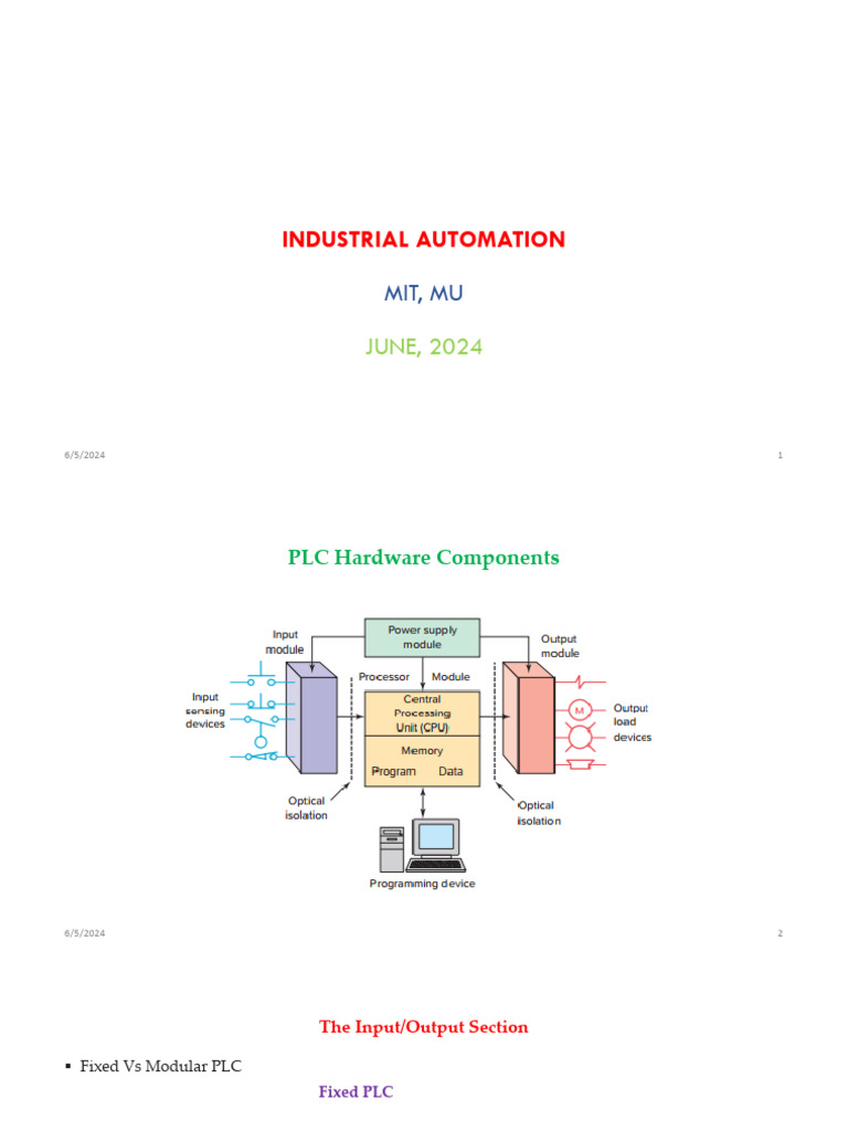 PLC I/O Modules Explained: Types & Functions | PDF | Programmable Logic ...