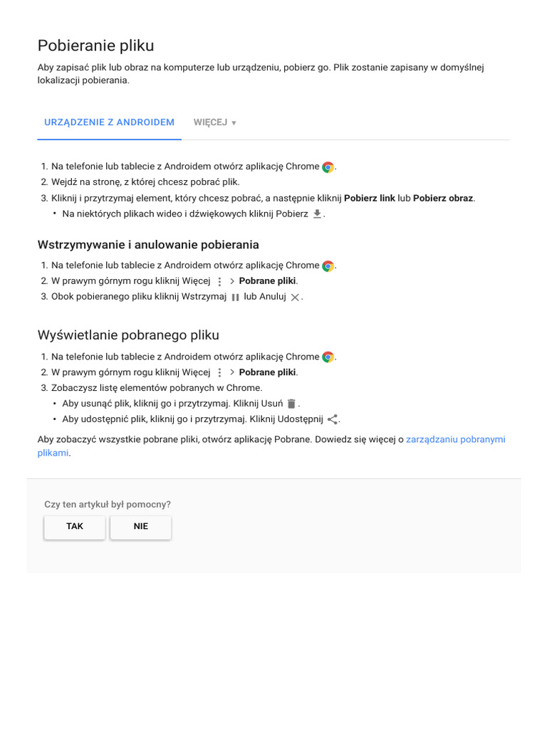 Pomoc - Pobieranie Pliku | PDF