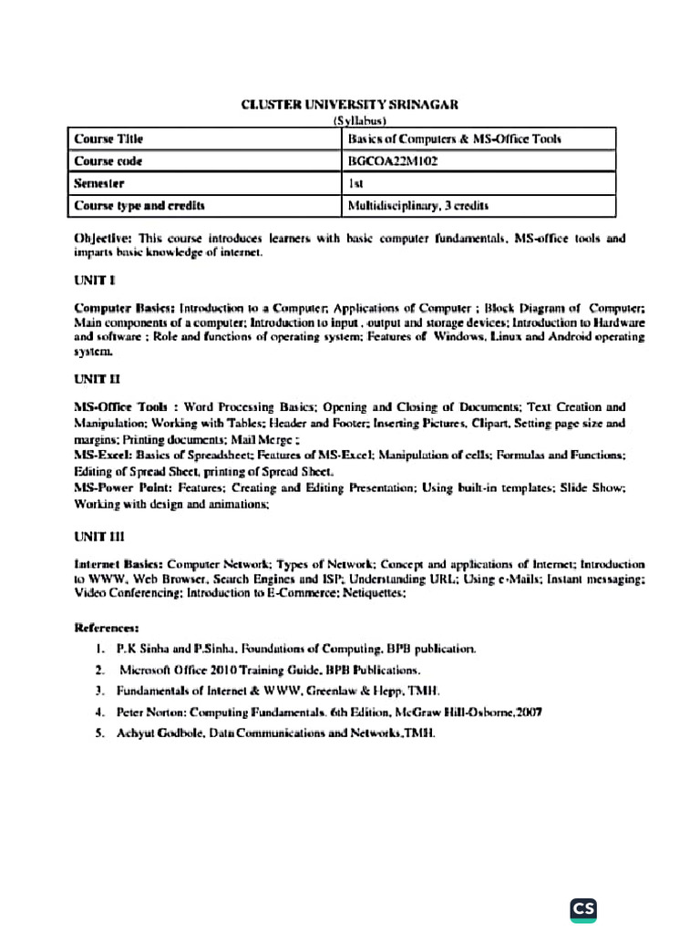 Basics of Computer & MS - Office Tools (MD) | PDF