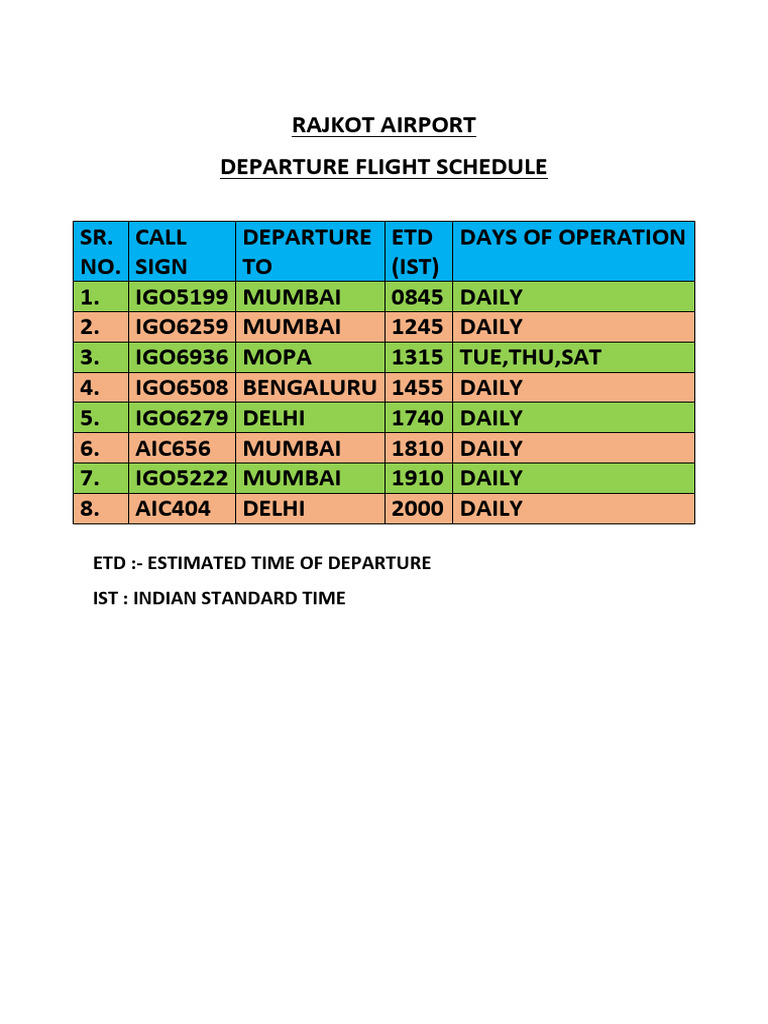 Flight Schedule Departure | PDF