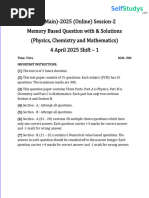 IIITH UGEE 2025 Question Paper | PDF | Acid | Ph