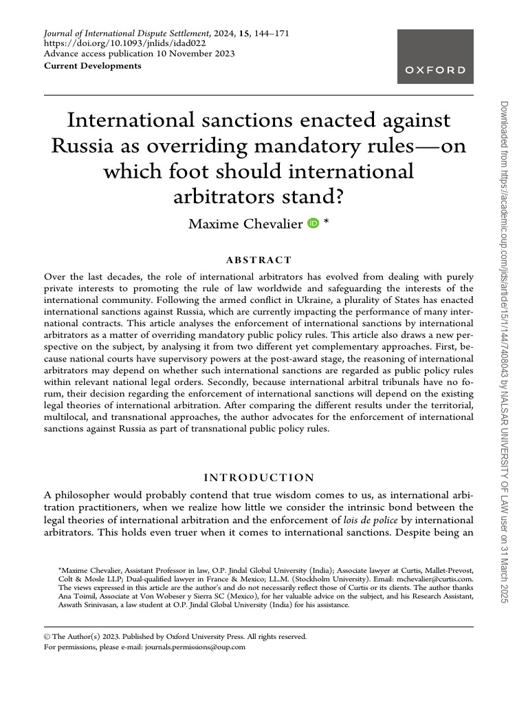 Maxime Chevalier - No Claims Clause | PDF | Arbitration | Public Policy ...