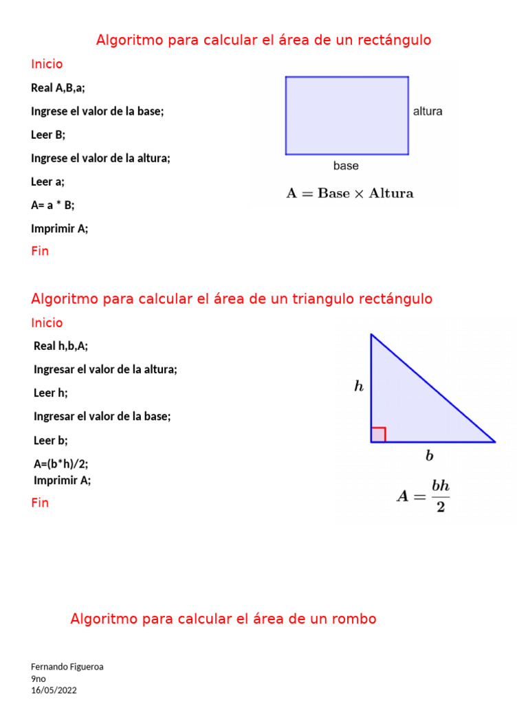 Algoritmos para calcular áreas y volúmenes | PDF | Objetos geométricos ...