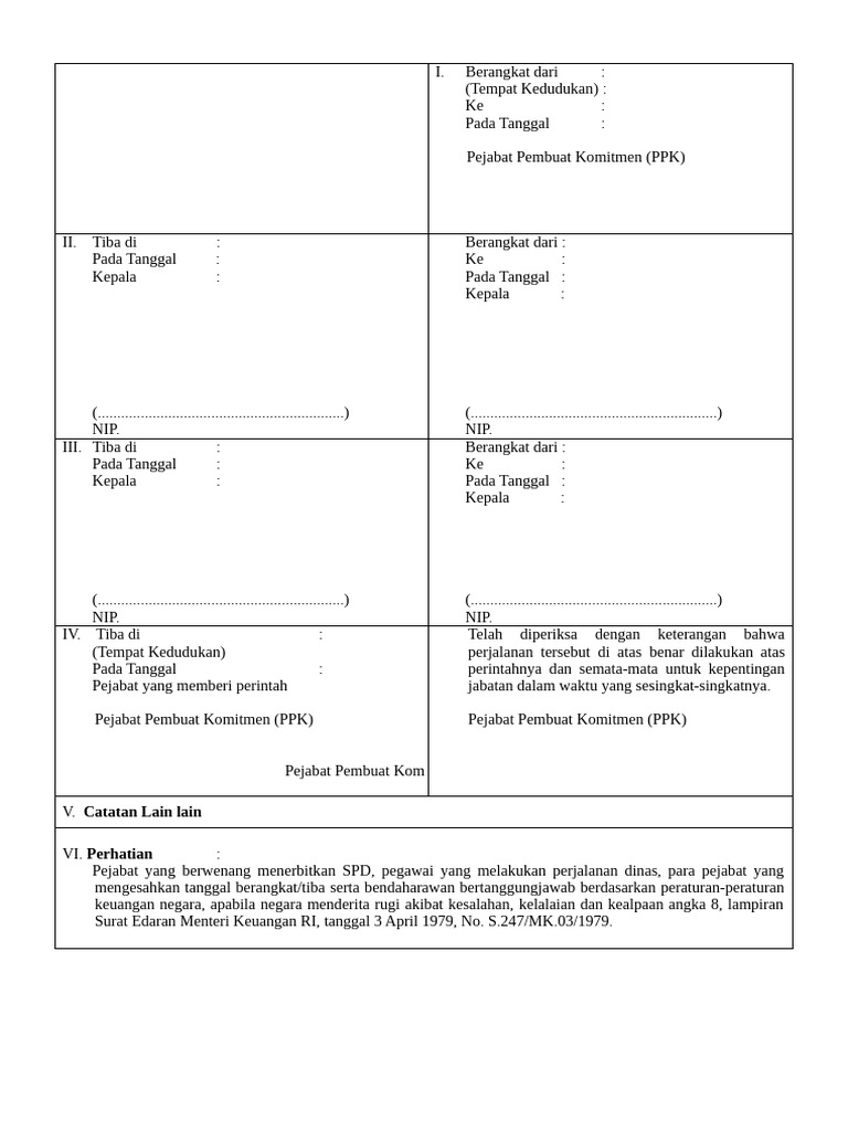 Blanko SPPD Belakang | PDF
