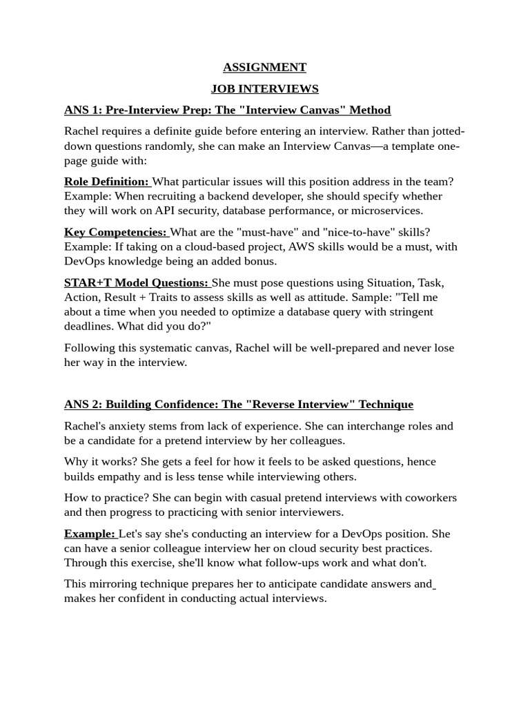 Assignment Hrm Job Interview Pdf Job Interview Leadership