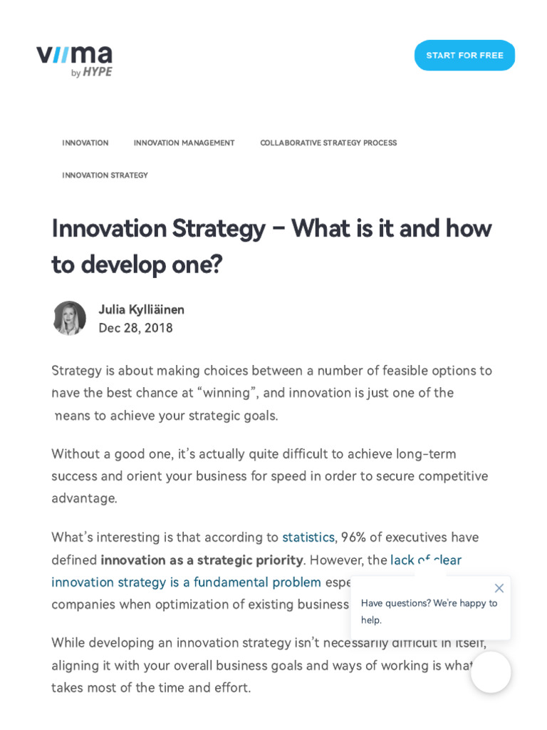 Innovation Strategy - What Is It and How To Develop One | PDF ...