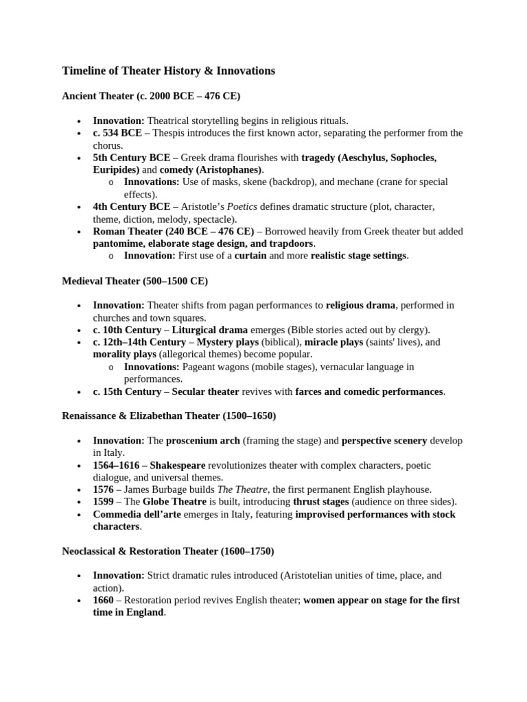 Theater and Its Innovations | PDF | Theatre | Oral Literature