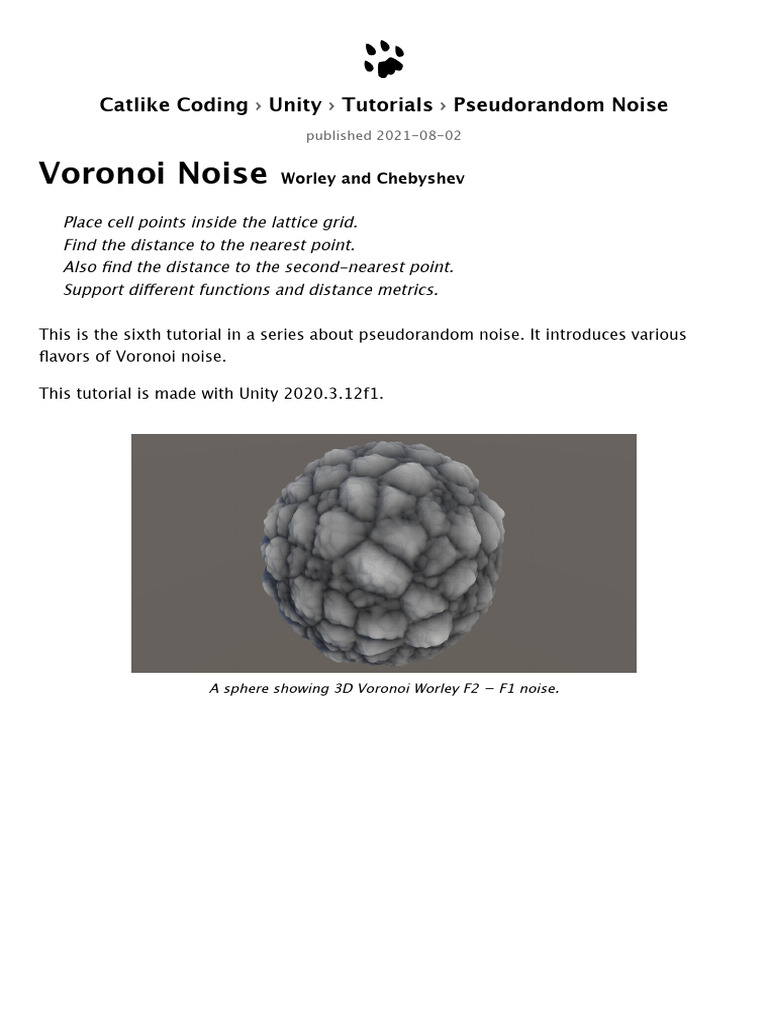 Voronoi Noise | PDF | Lattice (Group) | Distance