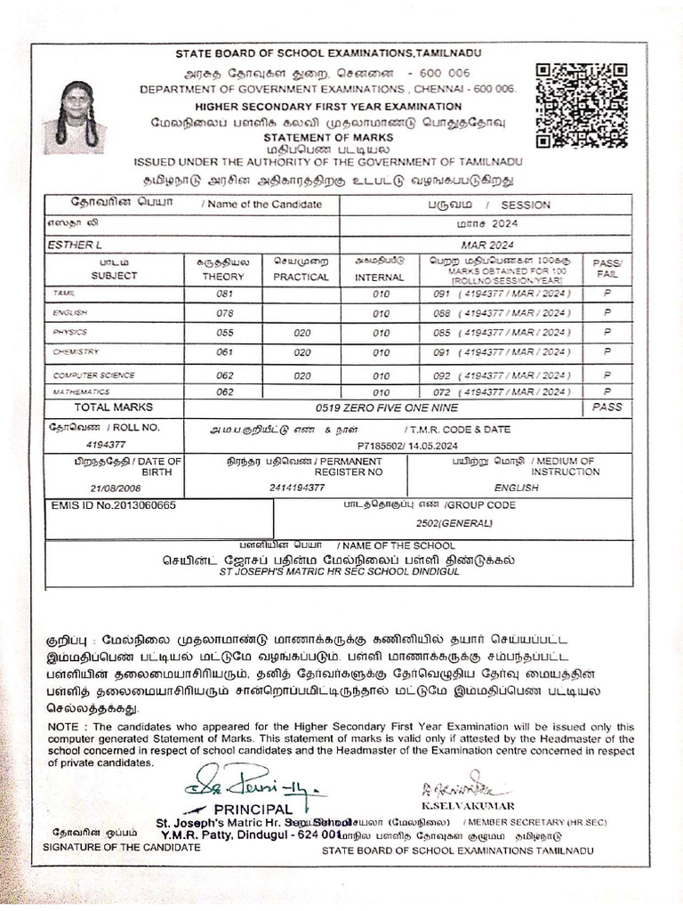 Class Xi Certificate | PDF