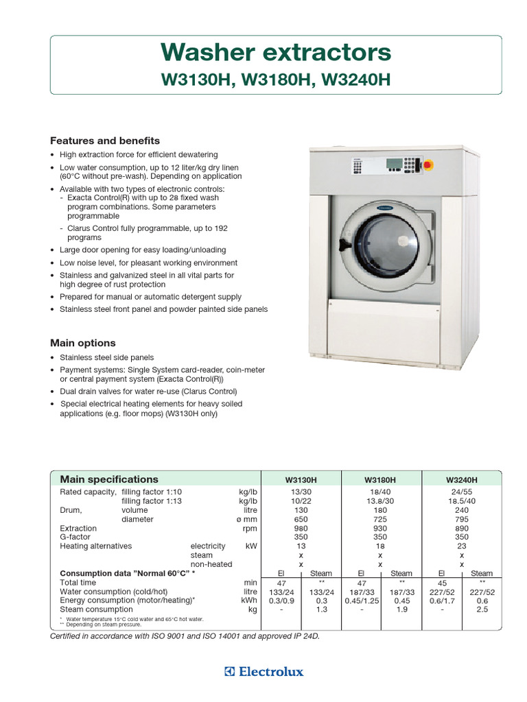 Electrolux W3130H 3180H 3240H Bro | PDF