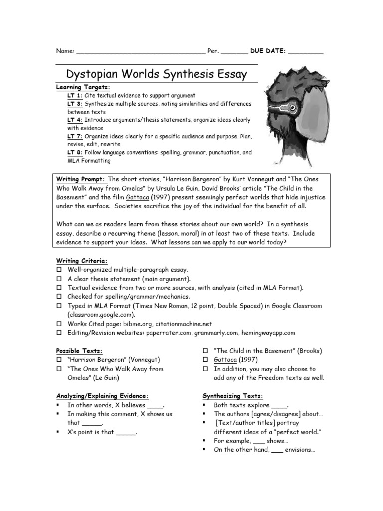 Dystopian Worlds Synthesis Essay Guide | PDF | Essays | Writing
