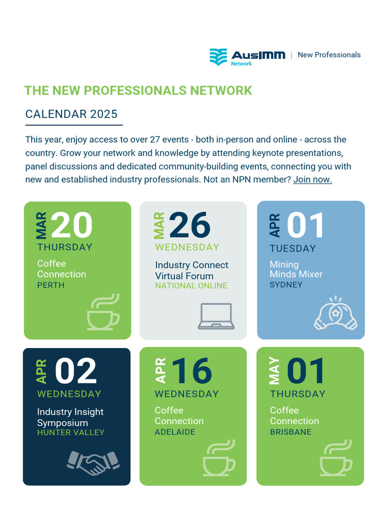 New Professionals Network Calendar - 2025 | PDF