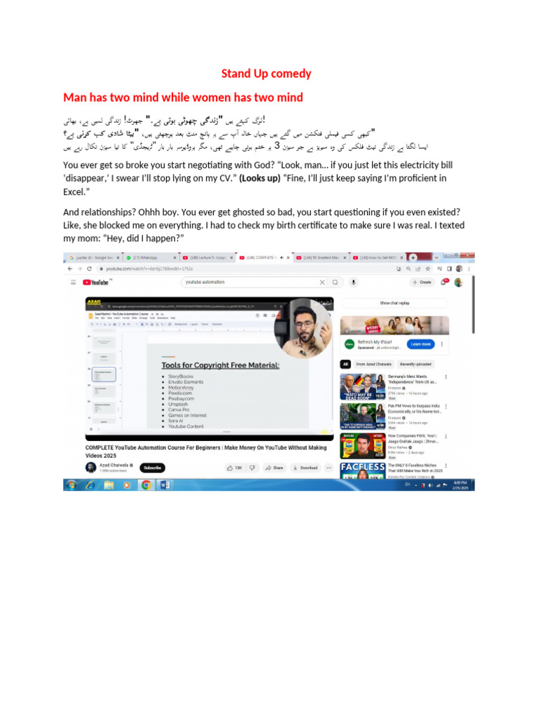 Stand Up Comedy | PDF