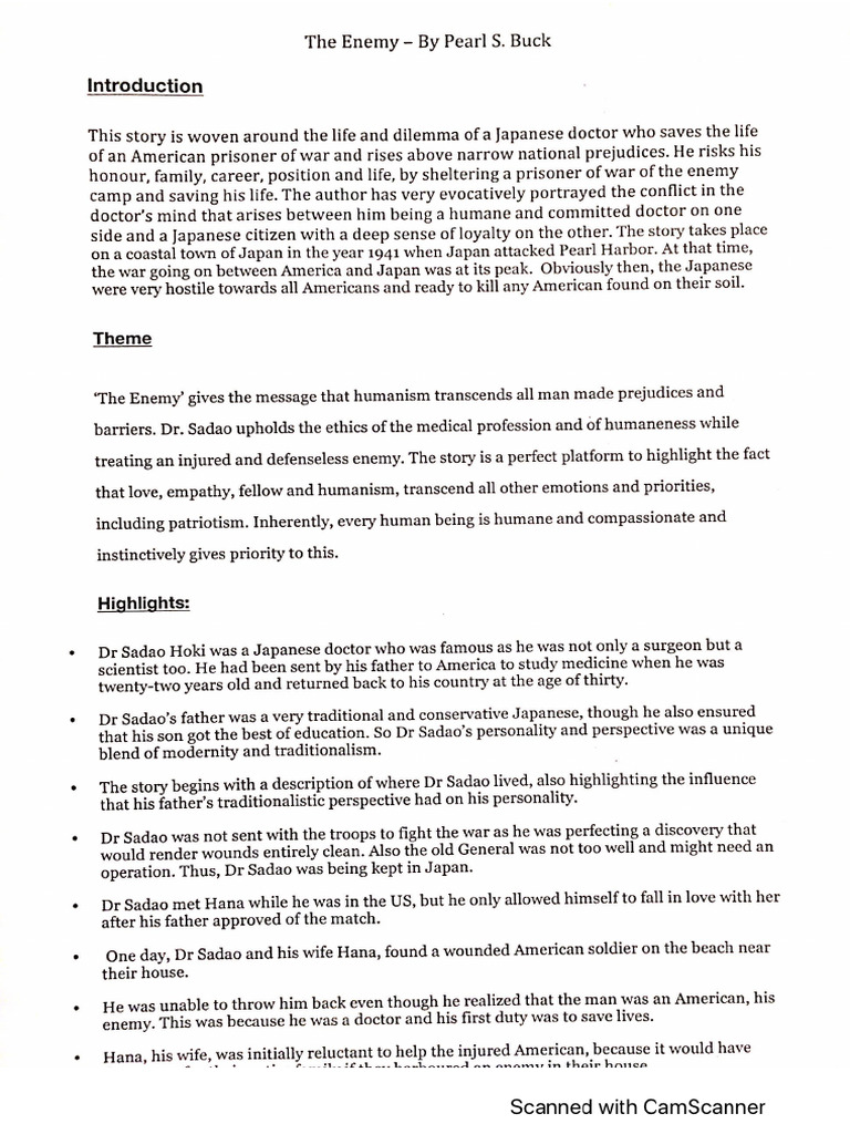 The Enemy - Overview, Assignment and Extra | PDF