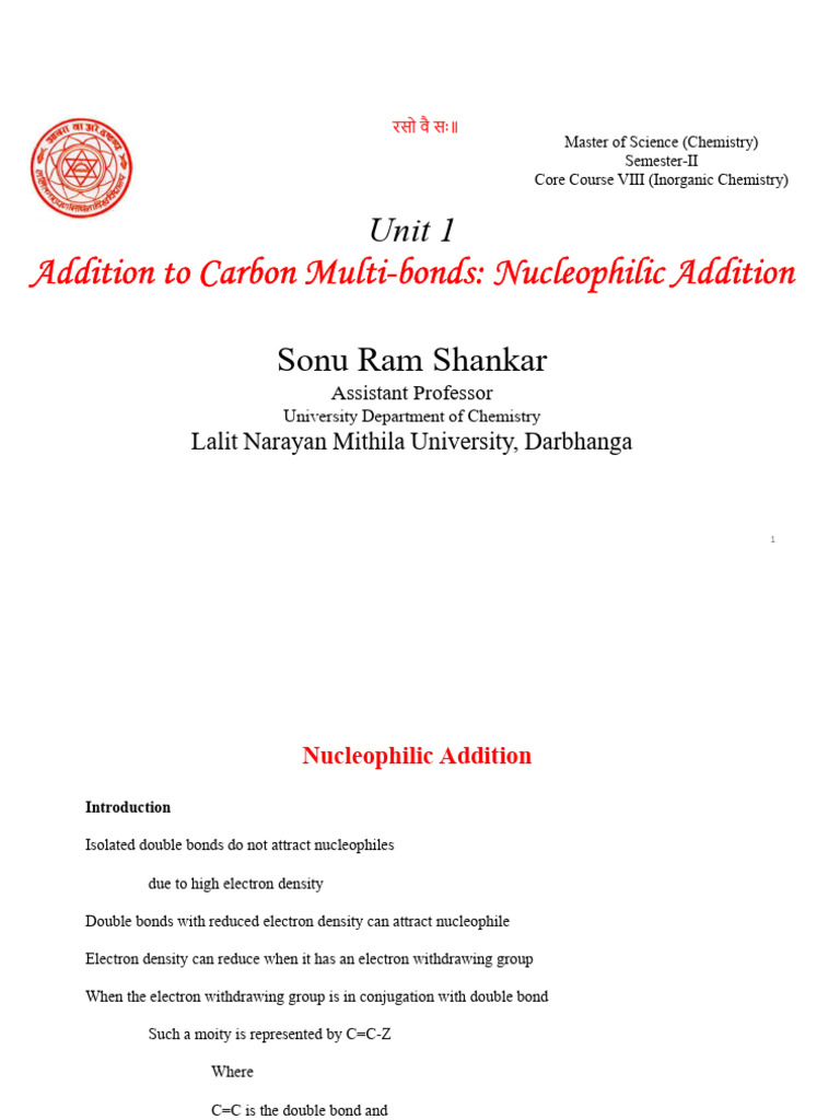 5. Nucleophillic Addition Introduction | PDF | Chemical Reactions ...