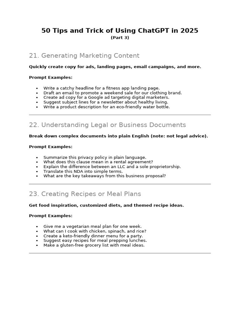 ChatGPT Tips for 2025 Users | PDF