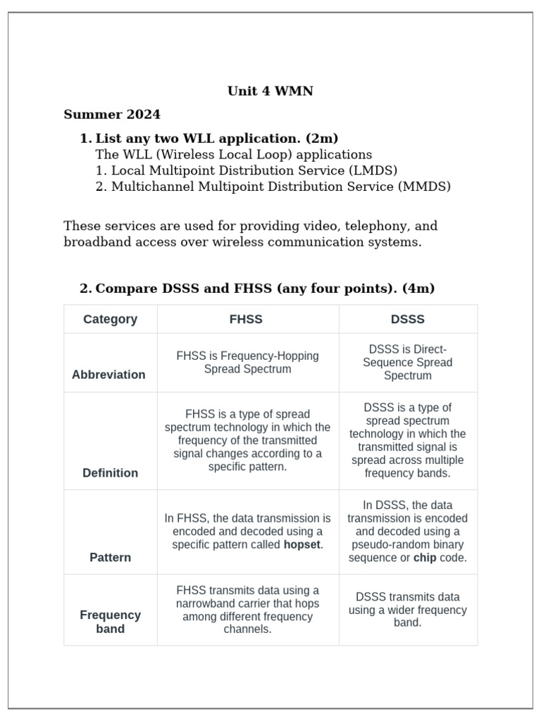 WLL Applications and Modulation Techniques | PDF | Bit Rate ...