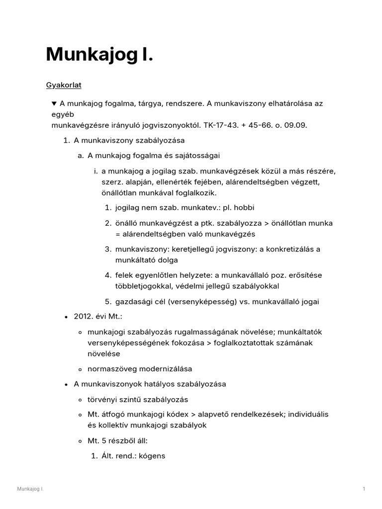 Munkajog I. | PDF