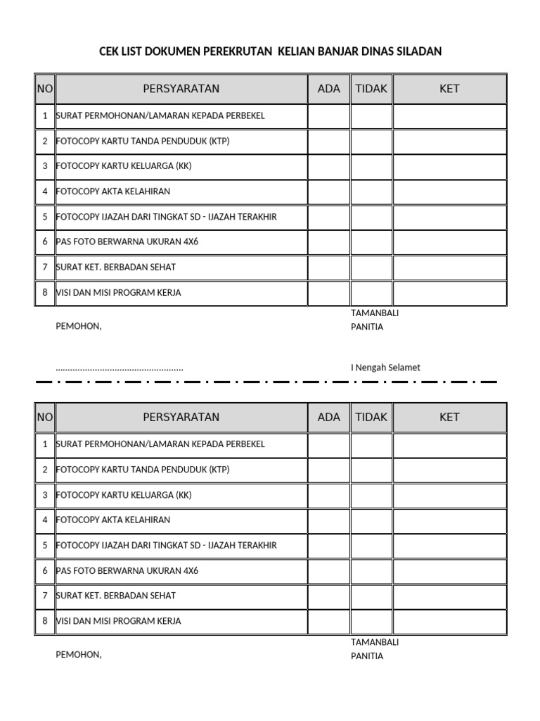 Cek List | PDF