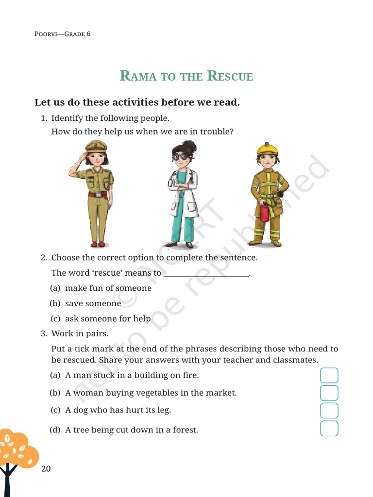 Cbse Class 6 English Book Poorvi A Rama To The Rescue PDF Download | PDF | Sentence (Linguistics ...