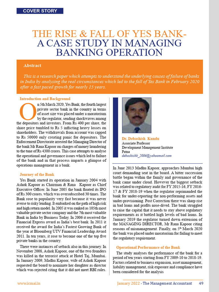 Yes Bank: A Case Study of Collapse | PDF | Banks | Loans