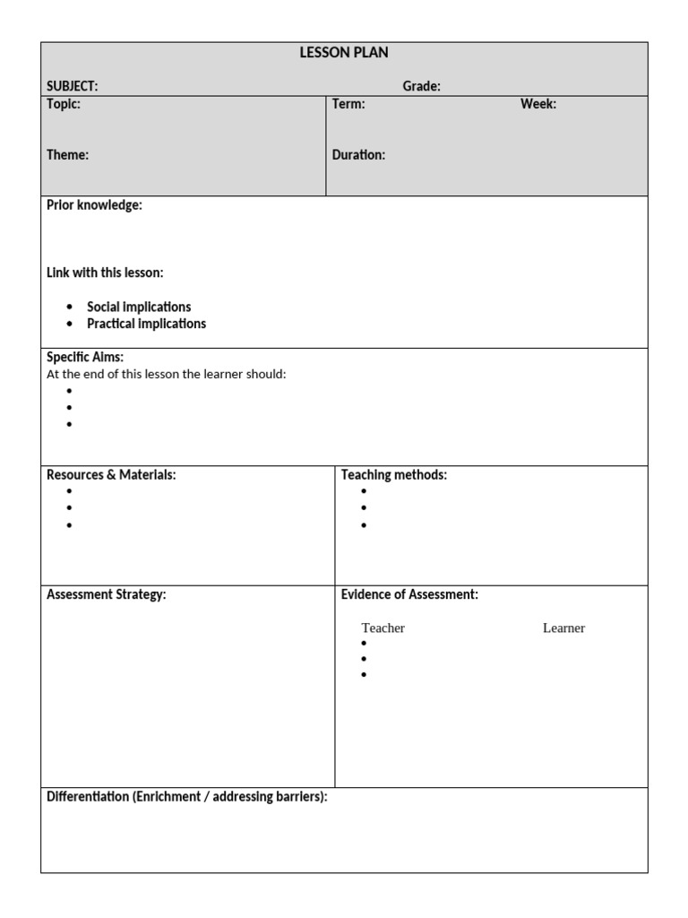 TP New Lesson Plan | PDF