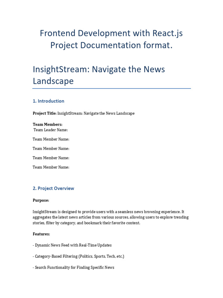 InsightStream Documentation | PDF | User Interface | Software Engineering