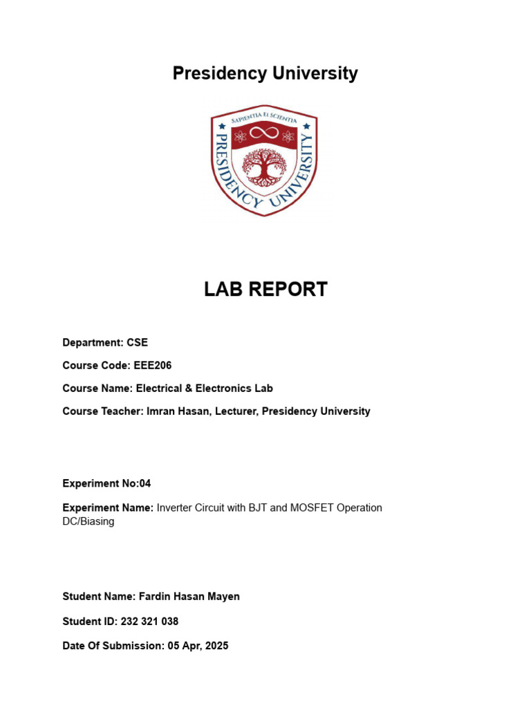 EX05 Lab Report by Fardin (232321038) | PDF