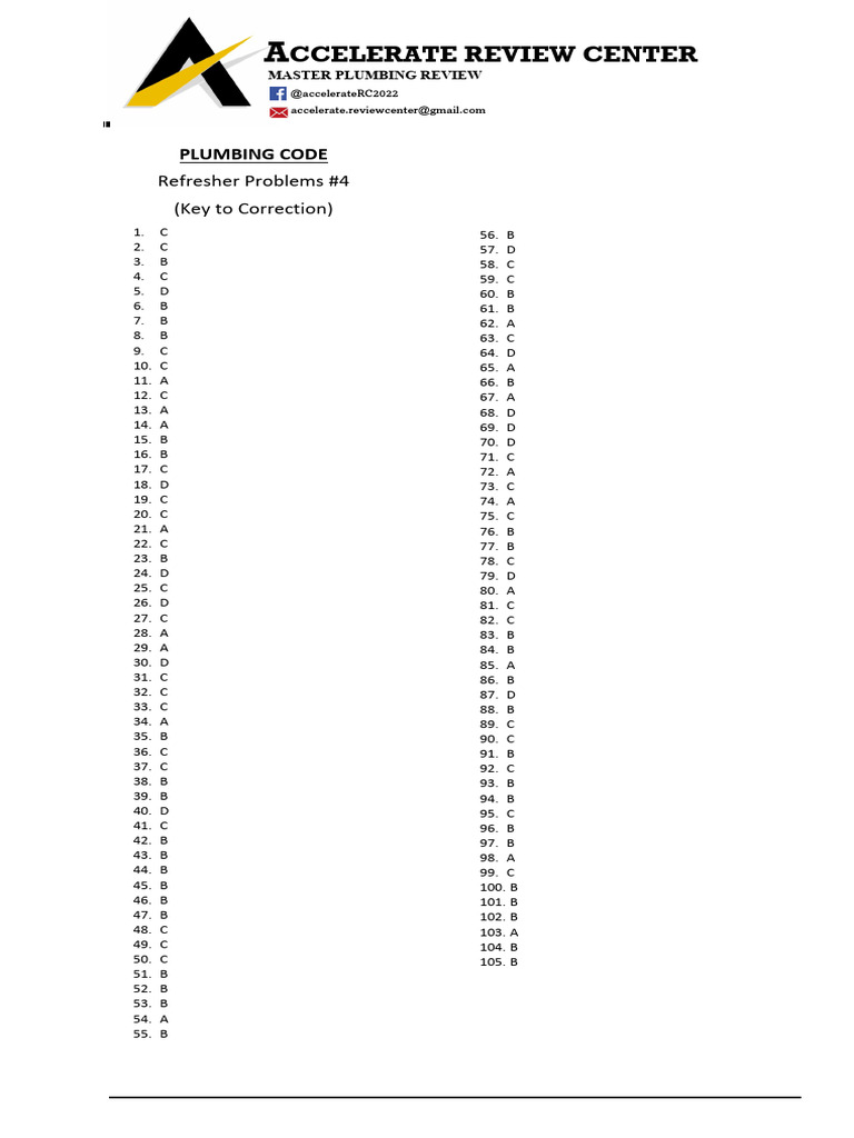 Plumbing-Code-Refresher-Problems-4_Answer-key | PDF