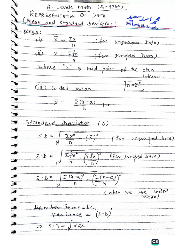 S1 Mean and Standard Deviation | PDF