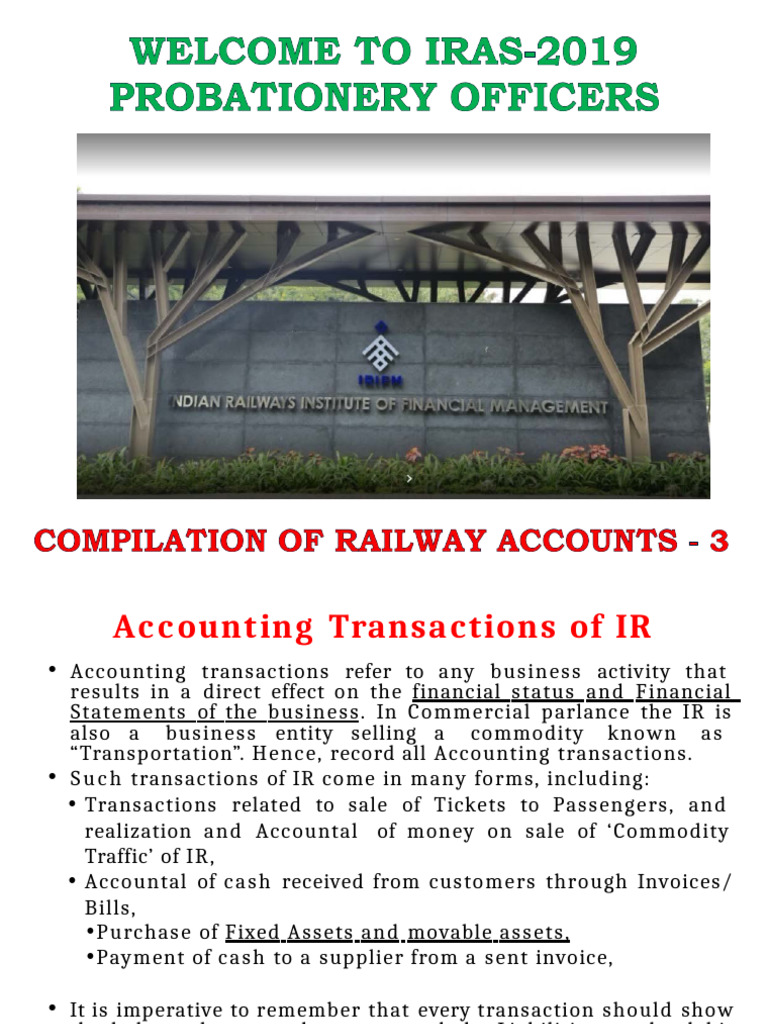 Indian Railways Accounting Overview | PDF | Debits And Credits | Expense