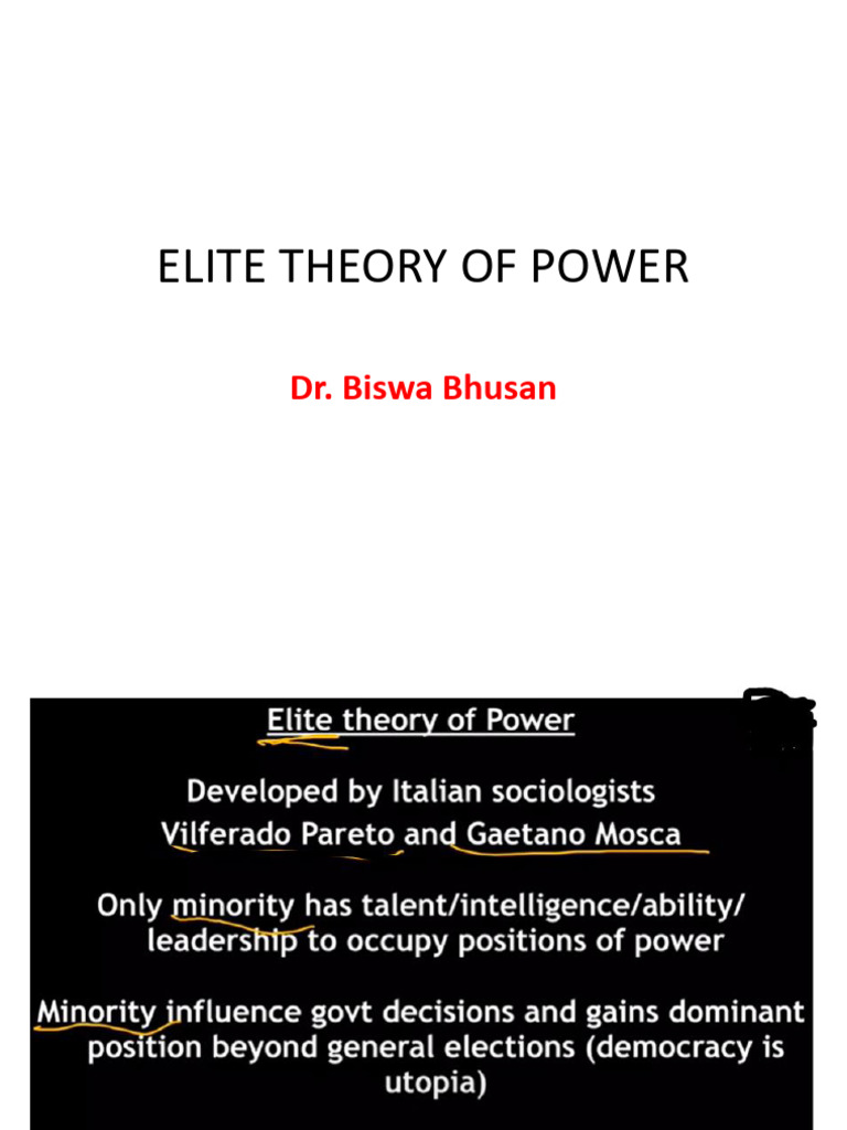 Elite Theory of Power | PDF | Fascism | Instinct