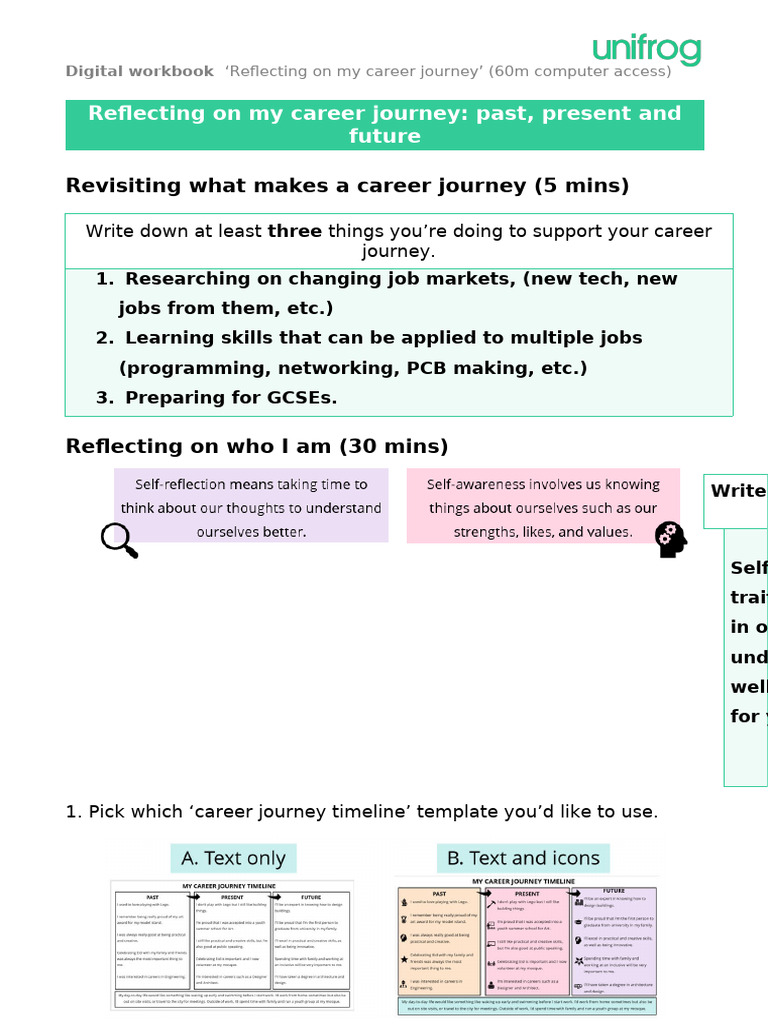Career Journey Reflection Workbook | PDF
